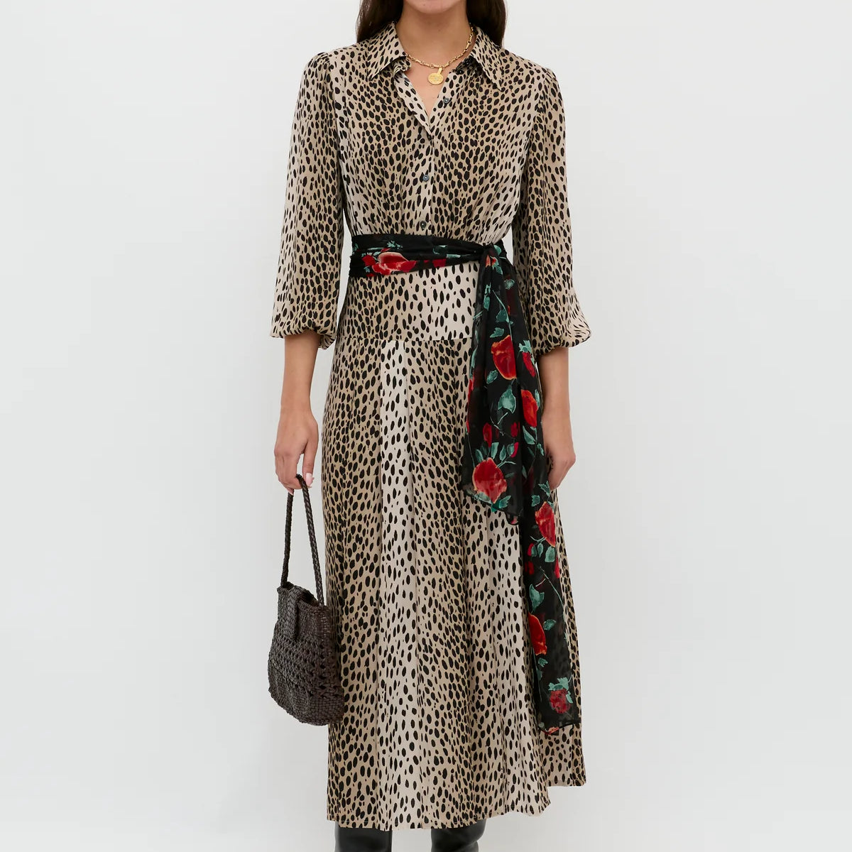 Izzy Shirt Dress - Antelope Spot Black – Doodie Stark