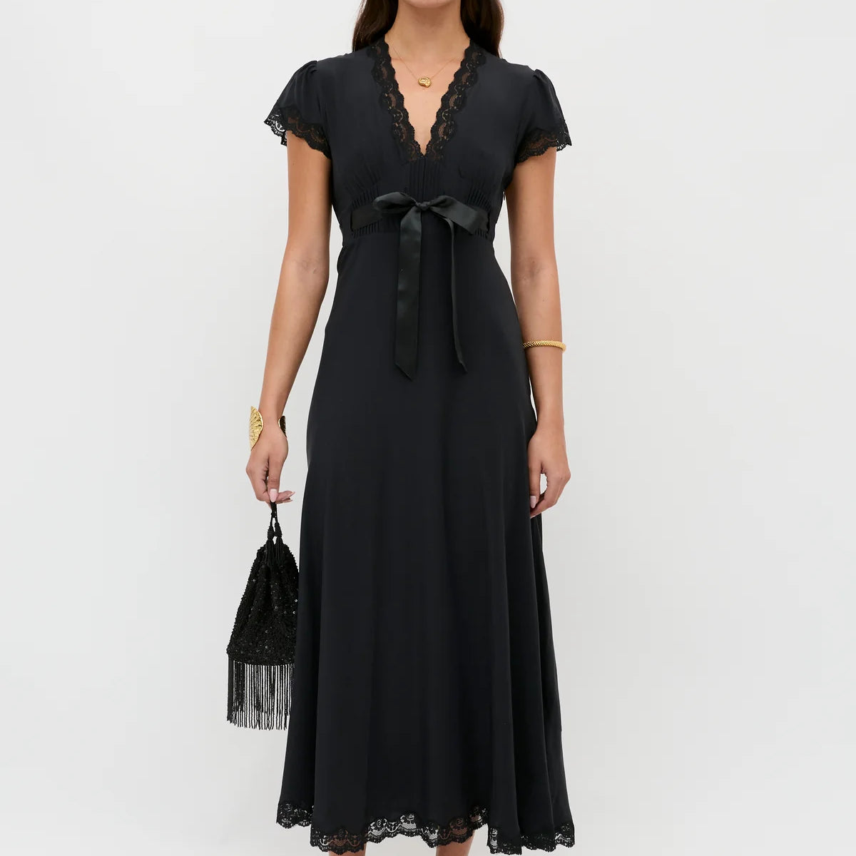 Marlice Silk Midi Dress - Black – Doodie Stark