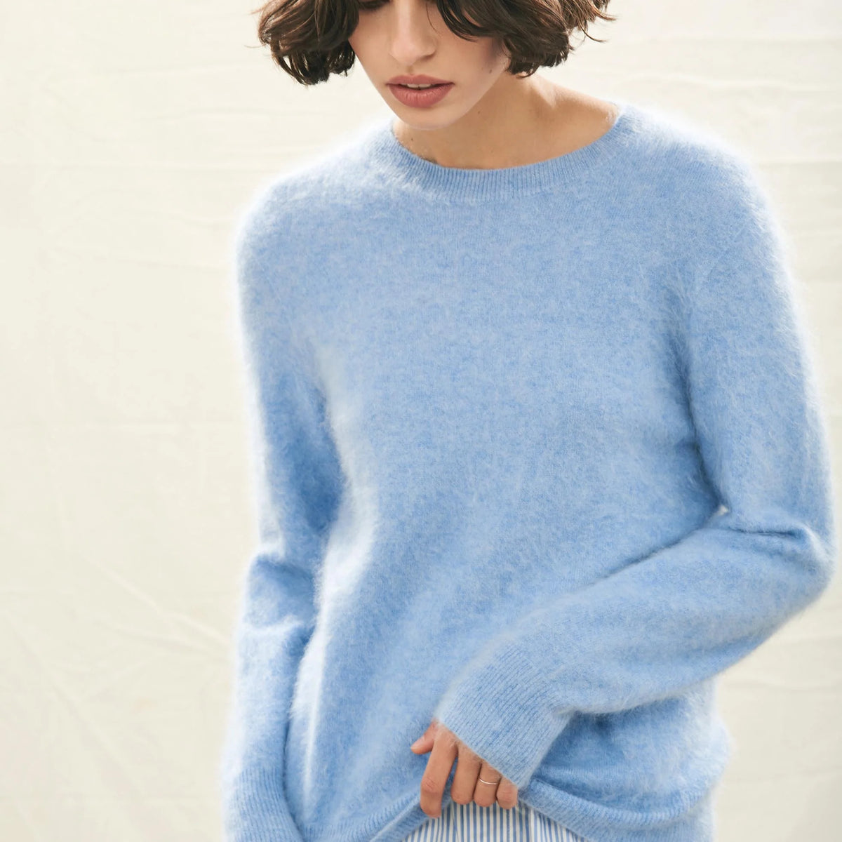 Brushed Crew - Blue Marl – Doodie Stark