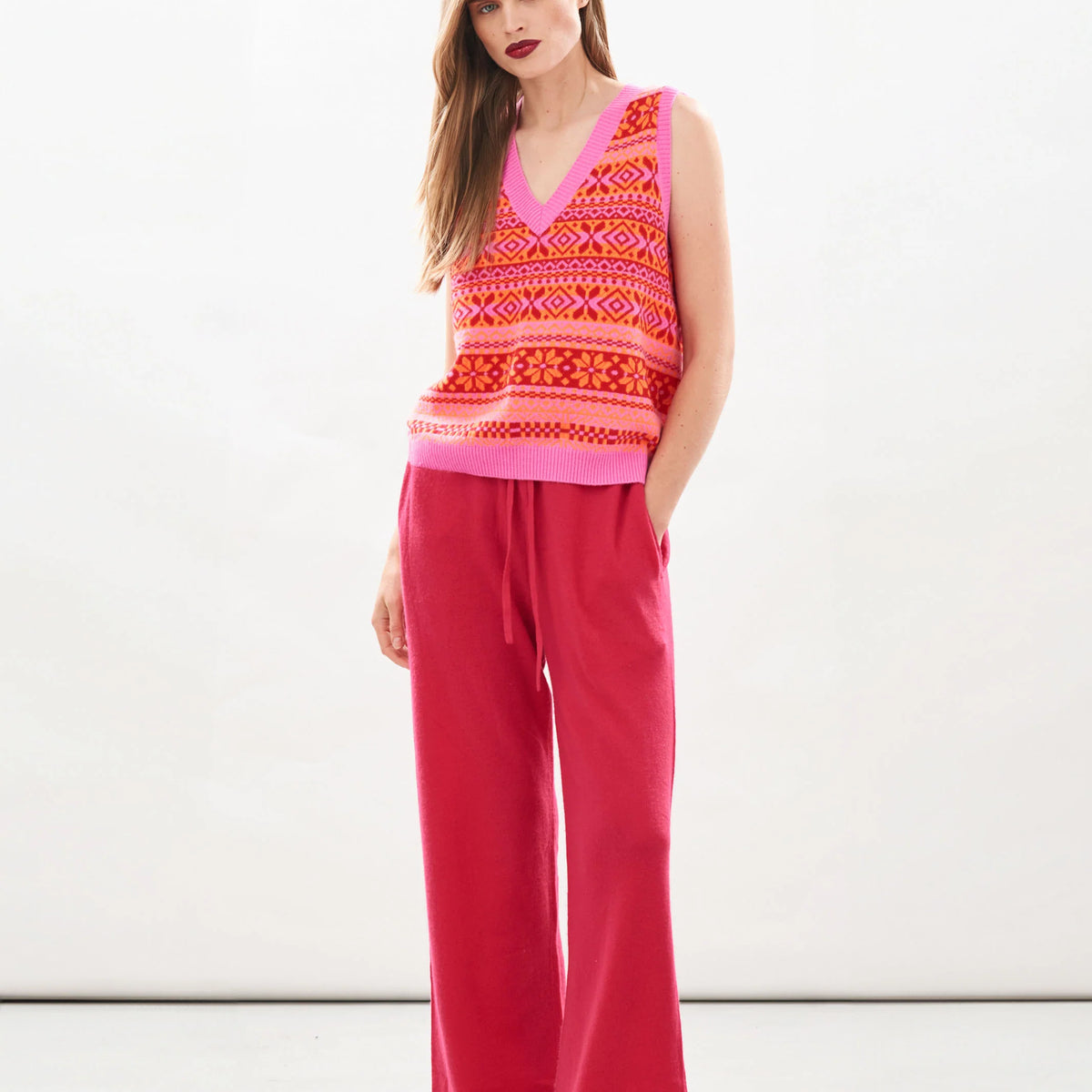 Tonal Fairisle Tank - Peony Neon – Doodie Stark