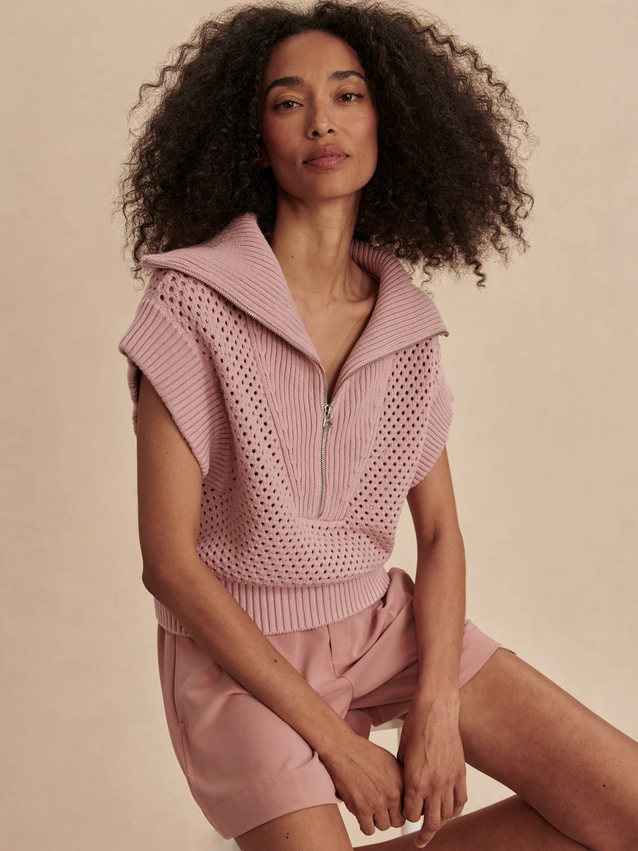 Mila Half Zip Knit - Pale Mauve – Doodie Stark