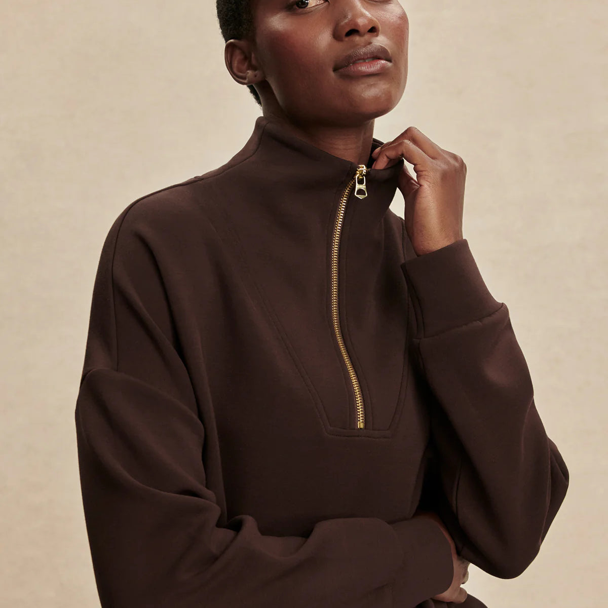 Hawley Half Zip Sweat - Coffee Bean – Doodie Stark