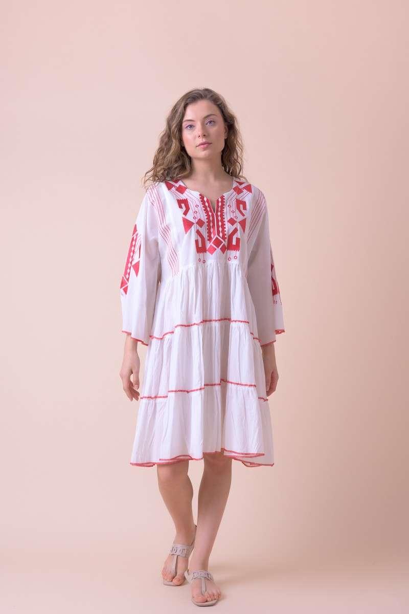 Herman dress - White red – Doodie Stark