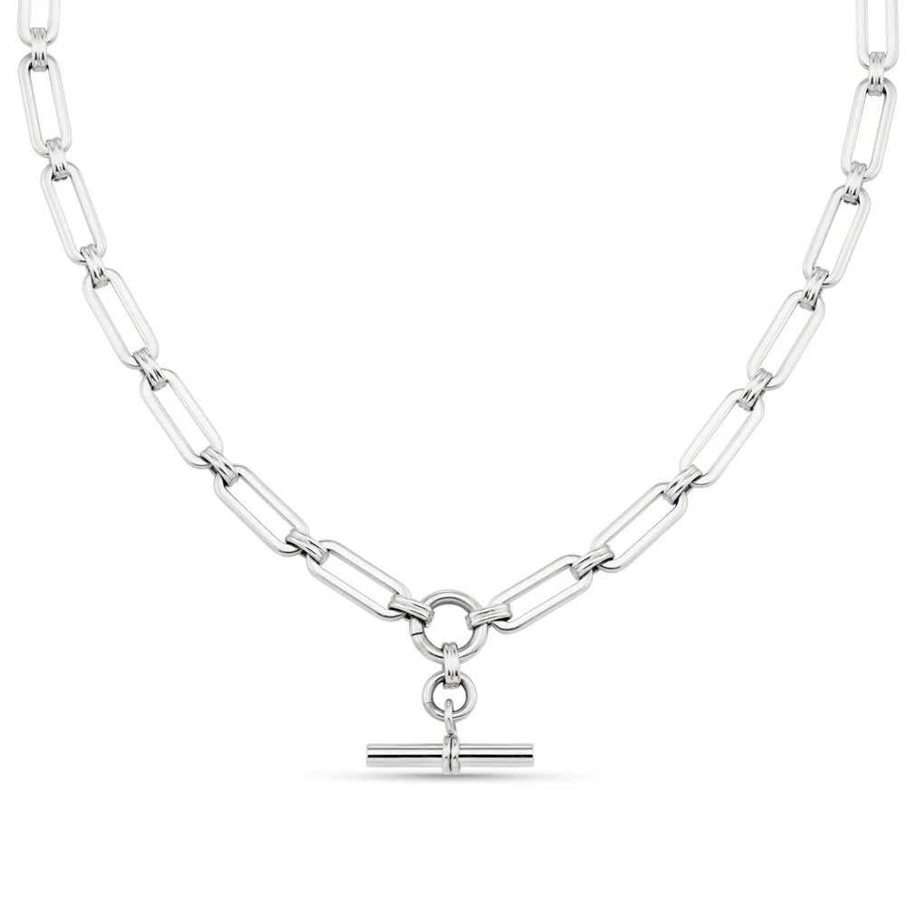 Luxe Linear T-Bar Drop Necklace - Silver – Doodie Stark